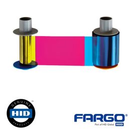 Fargo 084512 YMCKK Color ribbon w/Cleaning Roller - 500 Images